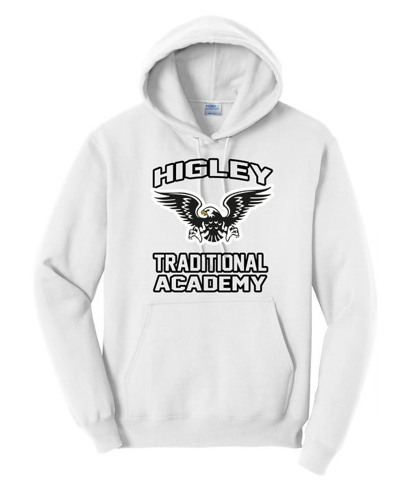 Higley Traditional Academy - White Pull Over Hoodie | Bulldog Ink